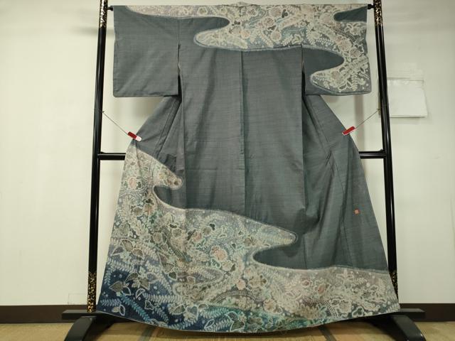 平和屋着物●訪問着　本場大島紬地　絞り　9マルキ　幻染　良和　辻ヶ花　正絹　逸品　未使用　CAAV4749vp