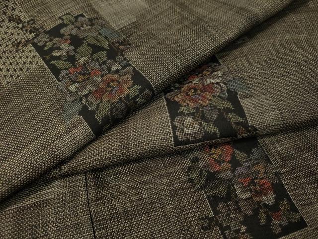 平和屋着物●本場大島紬　9マルキ　短冊花文　正絹　逸品　CAAV4758vp