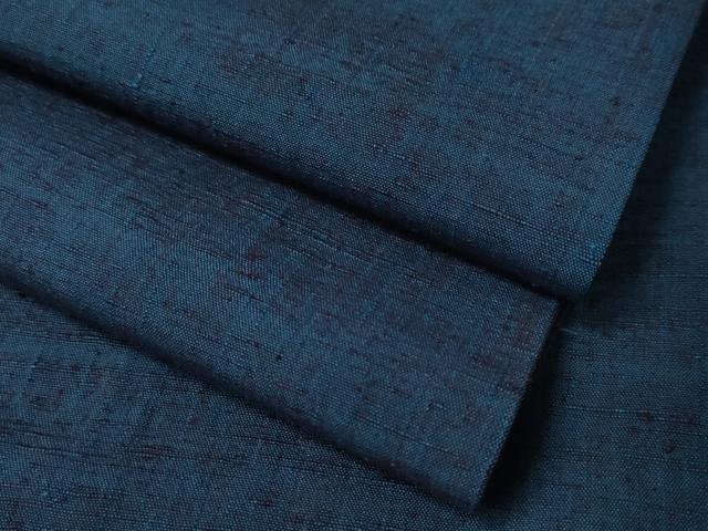 平和屋着物●上質な紬　色無地　留紺色　正絹　逸品　CAAV4762vp