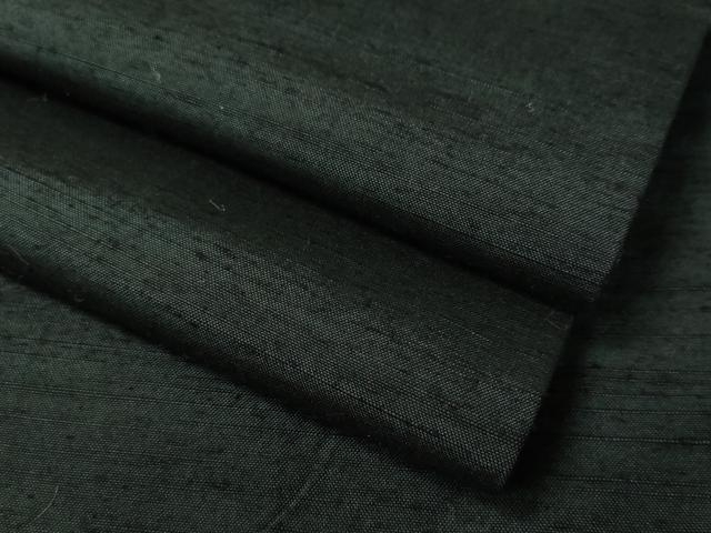 平和屋着物●男性　紬　アンサンブル　黒緑色　正絹　逸品　CAAV4775vp