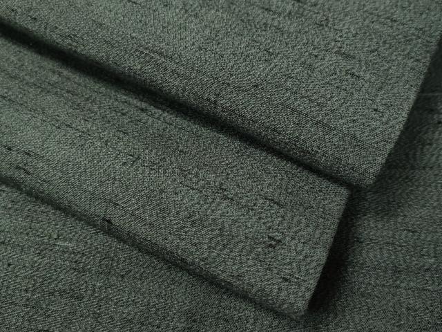 平和屋着物●男性　紬　アンサンブル　桔梗鼠色　正絹　逸品　CAAV4781vp