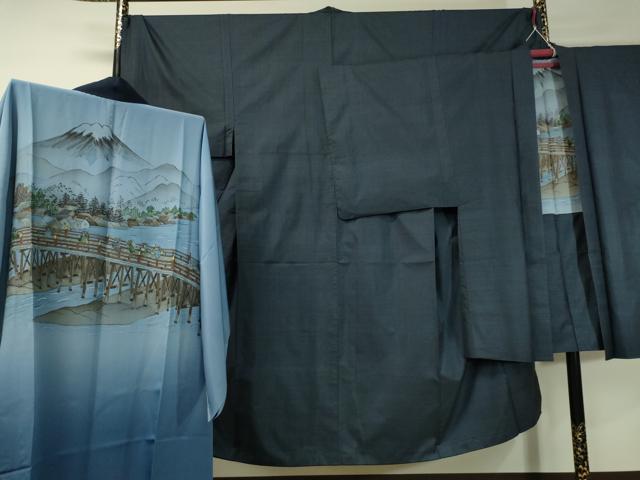 平和屋着物●男性　本場大島紬　アンサンブル・長襦袢セット　100亀甲　総詰め　正絹　逸品　CAAV4787vp