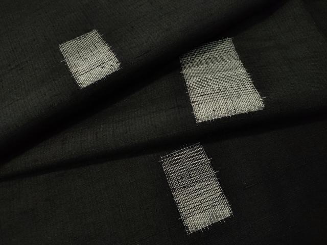 平和屋着物●上質な紬　色紙文　黒地　正絹　逸品　CAAV4793vp