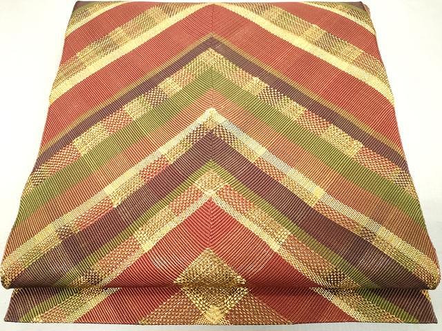 平和屋着物●ひなや工房　くむ・あむ・おる　伊豆蔵明彦　唐組　全通柄袋帯　吉祥文　金糸　正絹　逸品　CAAV5204yk