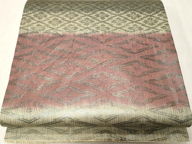 平和屋着物●極上　紋屋井関　御寮織　六通柄袋帯　横段菱花文　正絹　逸品　CAAV5238yk