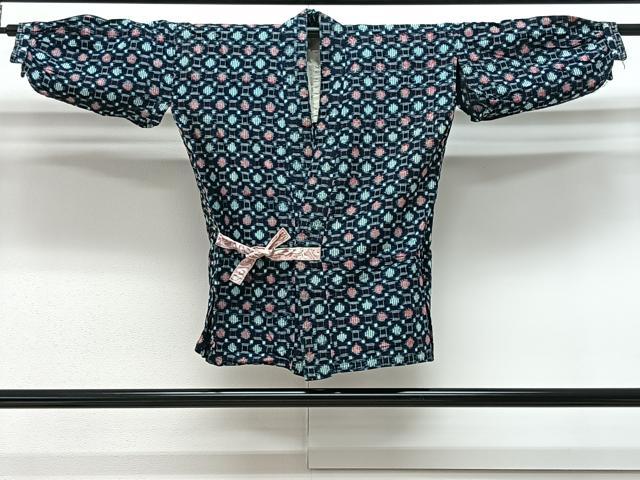 平和屋着物▽久留米絣　単衣　綿　蜀江絣　正絹　逸品　CAAV5715id