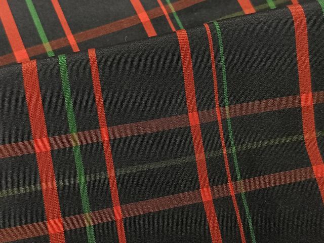 平和屋着物＃本場縞大島紬 道行コート 単衣 格子柄 ロング丈 正絹 逸品