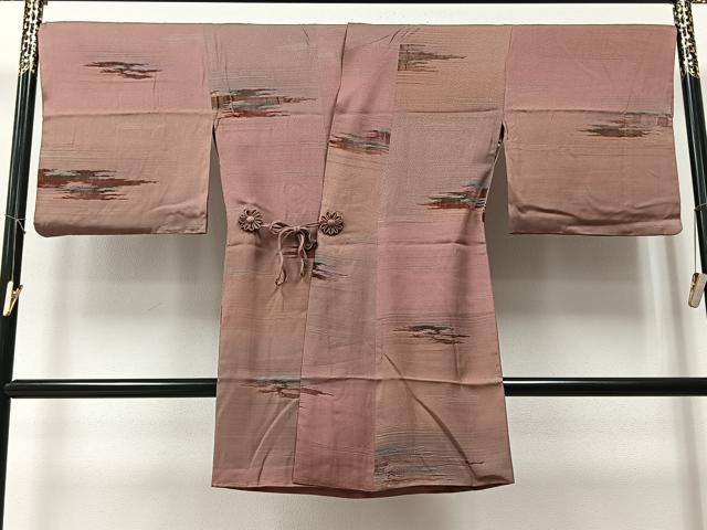 平和屋着物＃染色家 岩浅公展　道中着　ビロード　霞文　暈し染め　鈴乃屋扱い　ロング丈　正絹　逸品　CAAV5880id