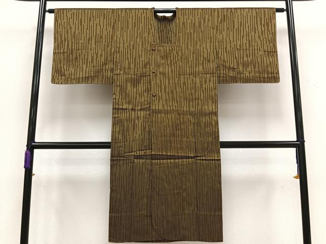 平和屋着物＃道行コート　単衣　雨コート　霞文　ロング丈　正絹　逸品　CAAV5912id