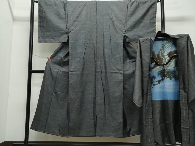 平和屋着物●男性　本場大島紬　アンサンブル　亀甲柄　正絹　逸品　未使用　CAAV6428vf