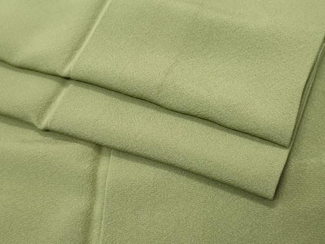 平和屋着物●上質な色無地　黄海松茶色　正絹　逸品　CAAV6459vf