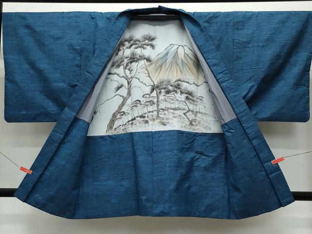 平和屋着物○男性 紬 アンサンブル 霞文 正絹 逸品 CAAV6476vf