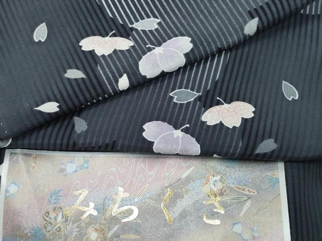 平和屋着物●長襦袢　無双仕立て　舞花文　反端付き　正絹　逸品　未使用　CAAV6516vf