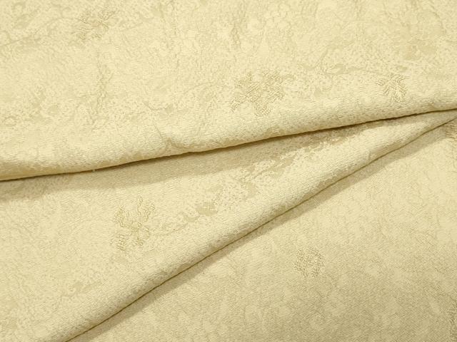 平和屋着物●上質な色無地　花唐草地紋　香色　正絹　逸品　CAAV6596vf