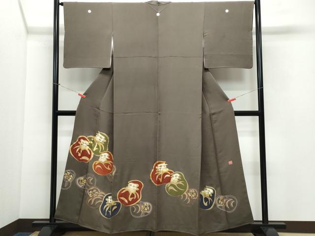 平和屋着物●豪華色留袖　作家物　駒刺繍　だるま　金彩　正絹　逸品　CAAV6619vf