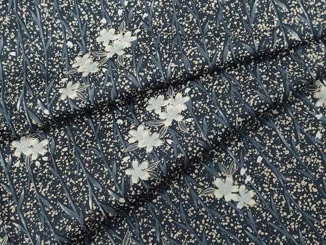 平和屋着物●本場染大島紬　草花文　正絹　逸品　CAAV6632vf