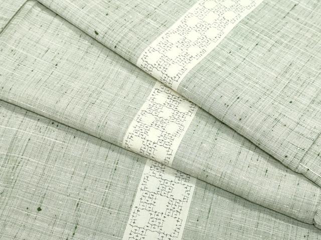 平和屋着物●結城紬　奥順　はたおり娘　80亀甲　間道　正絹　逸品　CAAV6659vf