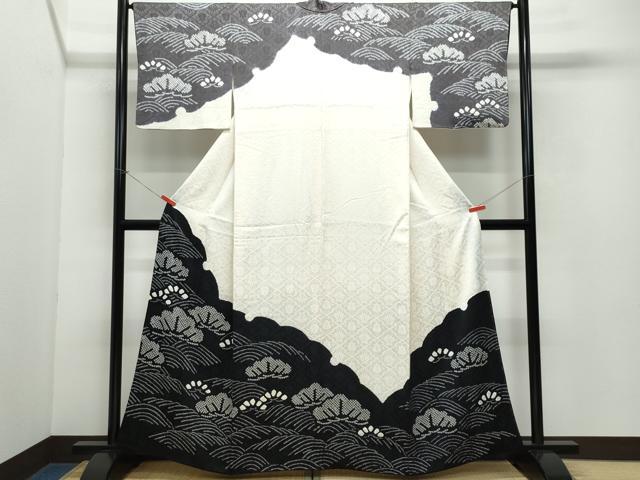 平和屋着物●訪問着　絞り　浜松雪輪文　正絹　逸品　CAAV6694vf