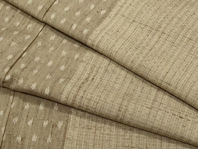 平和屋着物●上質な紬　網代織　霞文　正絹　逸品　CAAV6699vf
