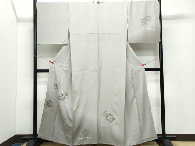 平和屋着物●訪問着　江戸小紋　印伝　雪輪草花文　暈し染め　金彩　さが美扱い　正絹　逸品　CAAV6716vf