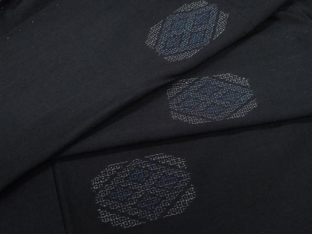 平和屋着物●結城紬　80亀甲　飛び亀甲柄　菱文　正絹　逸品　CAAV6718vf