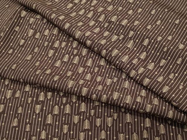 平和屋着物●上質な小紋　紬地　矢羽根文様　正絹　逸品　CAAV6775vf