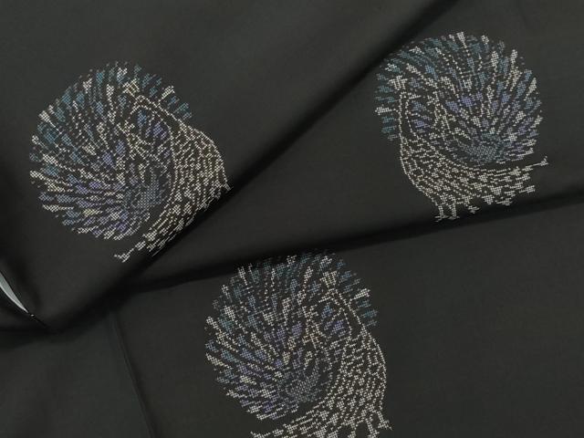 平和屋着物●本場大島紬　9マルキ　地空き　孔雀文　ますいわ屋扱い　正絹　逸品　CAAV6781vf