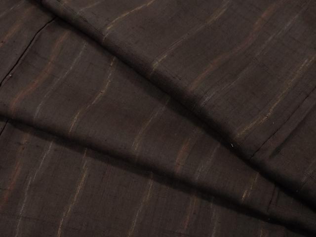 平和屋着物●生紬　変わり縞　正絹　逸品　CAAV6784vf