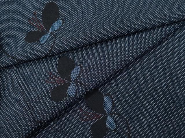 平和屋着物●本塩沢　舞蝶文　正絹　逸品　CAAV6788vf