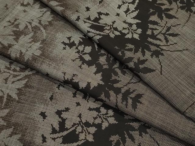 平和屋着物●本場大島紬　9マルキ　草花シルエット　正絹　逸品　未使用　CAAV6796vf