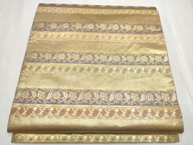平和屋着物●西陣織　陰山織物謹製　箔屋清兵衛　六通柄袋帯　名物裂間道　本金箔　正絹　逸品　CAAV6814hy