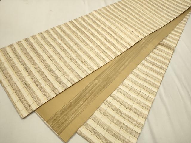 平和屋着物●インド・アッサム　野蚕糸　手織　ムガシルク　全通柄袋帯　紬地　横段文　正絹　逸品　CAAV6818hy