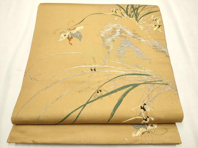 平和屋着物●龍村平蔵製　丸帯　蘭香錦　金銀糸　正絹　逸品　CAAV6839hy