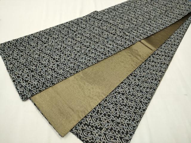 平和屋着物●染織デザイナー　堀口無月 　MUGETSU　チュール織　全通柄袋帯　吉祥文　金糸　正絹　逸品　未使用　CAAV6939hy