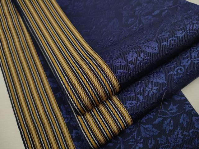 平和屋着物●本場筑前博多織　半幅帯　花唐草文　正絹　逸品　CAAV6944hy