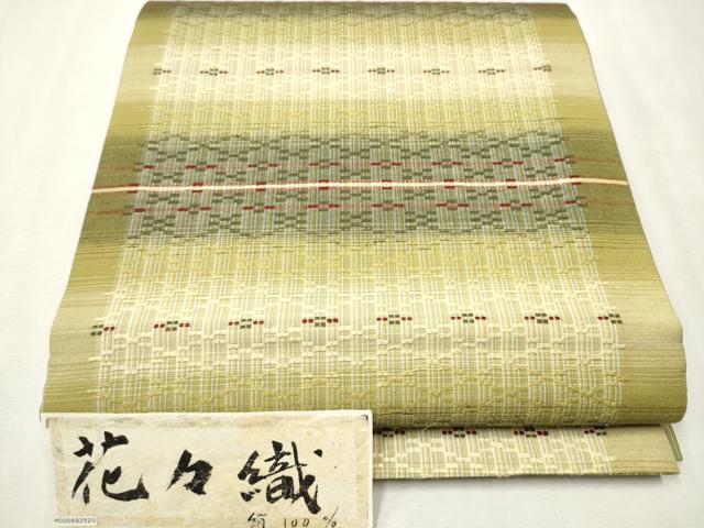 平和屋着物●両面　全通柄袋帯　紬地　花々織　証紙付き　正絹　逸品　CAAV7062hy