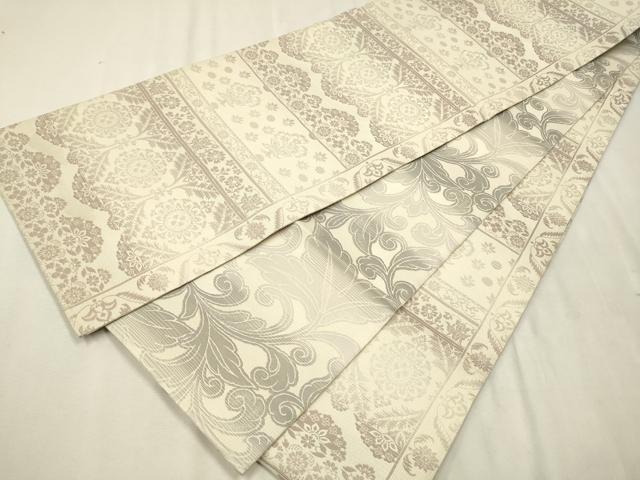 平和屋着物●西陣織　天平初年創始の京の老舗　洛陽織物　両面　全通柄袋帯　もじり織　更紗花唐草文　正絹　逸品　CAAV7068hy