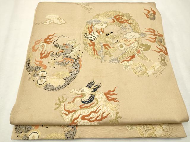 平和屋着物●アンティーク　大正ロマン　六通柄　本袋帯　五爪龍　正絹　逸品　CAAV7069hy