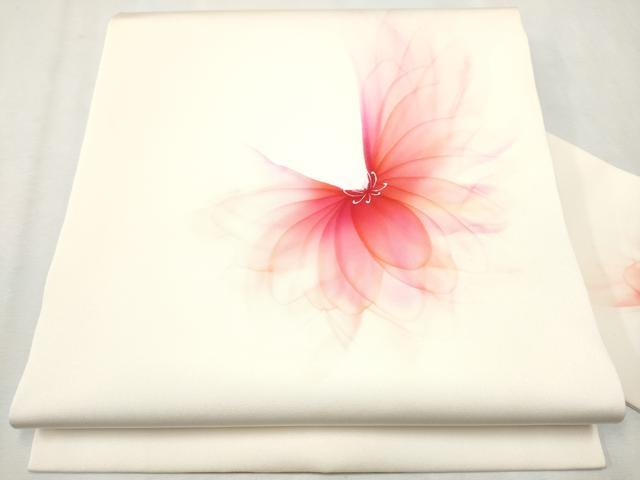 平和屋着物●染色の魔術師　染乃座・大久保玄才　そめのざ玄才　塩瀬　九寸名古屋帯　手描き　舞花文　正絹　逸品　CAAV7158hy