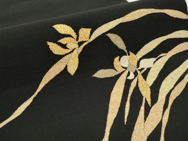 平和屋着物○爪掻き本綴れ 八寸名古屋帯 草花文 金銀糸