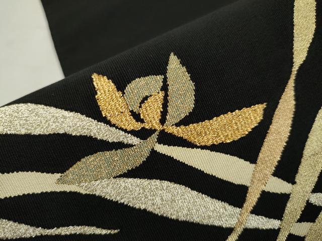 平和屋着物○爪掻き本綴れ 八寸名古屋帯 草花文 金銀糸