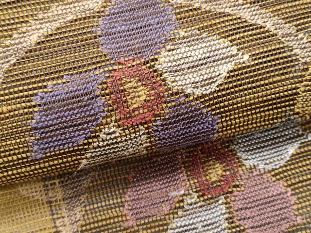 平和屋着物＊夏物 1854年創業 帯屋捨松 八寸名古屋帯 花唐草