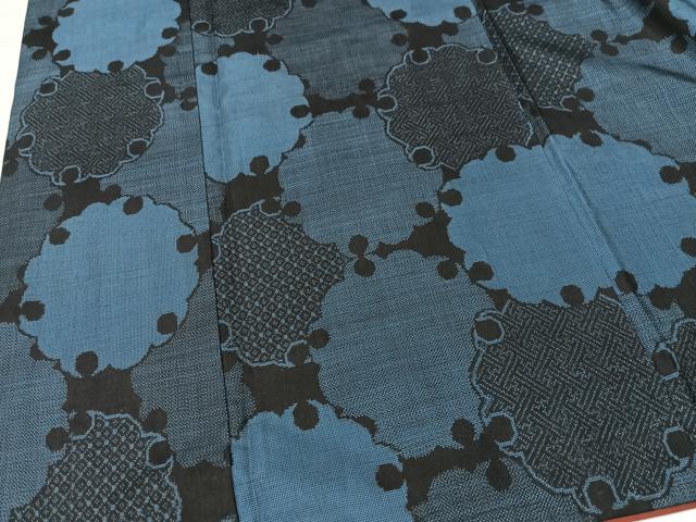 平和屋着物●本場大島紬　9マルキ　雪輪吉祥文　正絹　逸品　CAAV8160xe