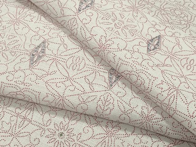 平和屋着物▽小紋　単衣　吉祥花唐草文　洗える着物　CAAV8801gh