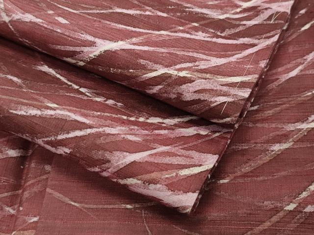 平和屋着物▽上質な小紋　単衣　紬地　ろうけつ染め　芝草文　正絹　逸品　未使用　CAAV8886gh