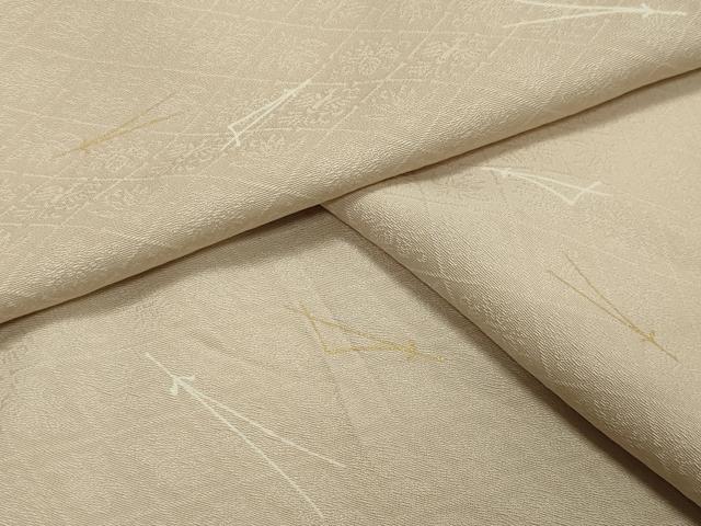 平和屋着物▽上質な小紋　単衣　溢れ松葉　金彩　正絹　逸品　CAAV8913gh