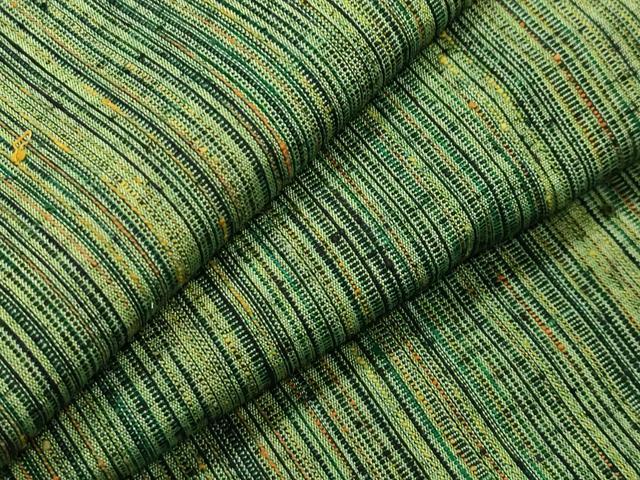 平和屋着物▽上質な紬　単衣　縞　正絹　逸品　CAAV8966gh