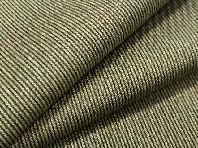 平和屋着物▽上質なお召　単衣　縞　正絹　逸品　CAAV8968gh