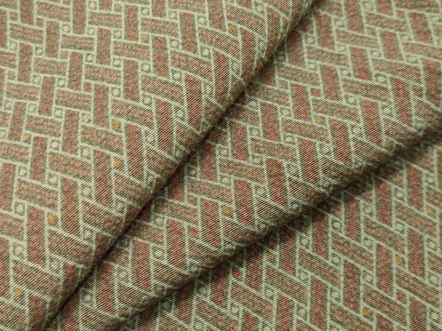 平和屋着物▽上質な小紋　単衣　檜垣文　正絹　逸品　CAAV8992gh