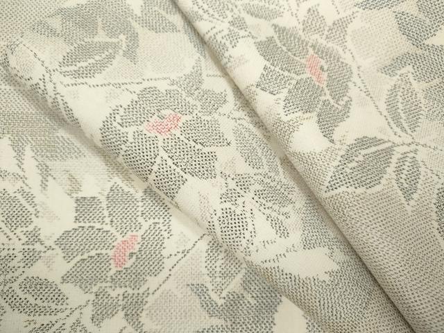 平和屋着物●上質な紬　枝花文　正絹　逸品　CAAV9313ze